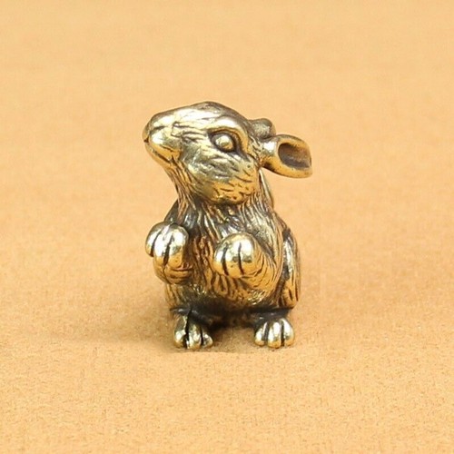 Brass Rabbit Figurine Statue Animal Figurines Toys Home Table ...