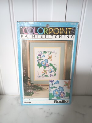 Vintage Bucilla ColorPoint Paint Stitching "Hummingbirds" Sampler ...