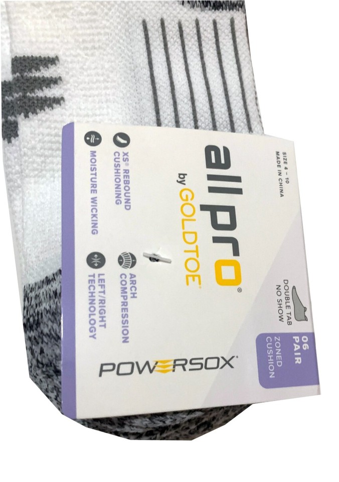 all pro® by GOLDTOE® NO SHOWS socks 6 Pack "ZONED Cushion " POWERSOX ...
