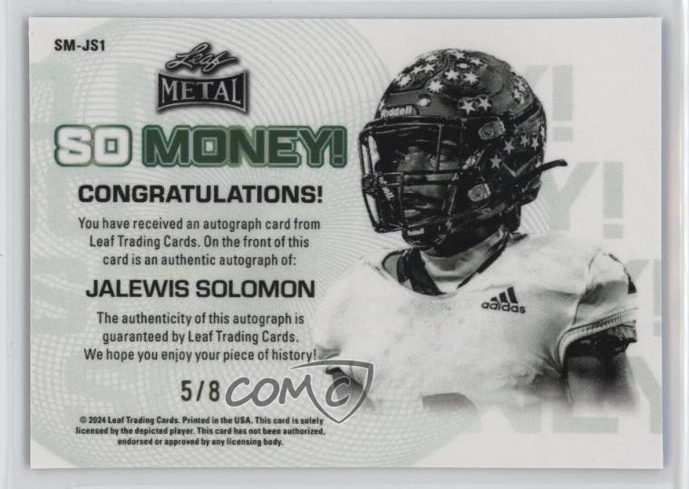 2024 Leaf Metal So Money! Blue Mojo /8 Jalewis Solomon #SM-JS1 Auto | eBay