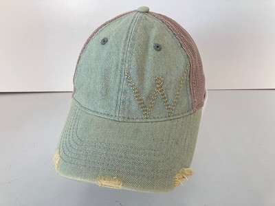 WRANGLER Brown BLUE-JEAN DENIM TRUCKER HAT Western Snapback Baseball ...