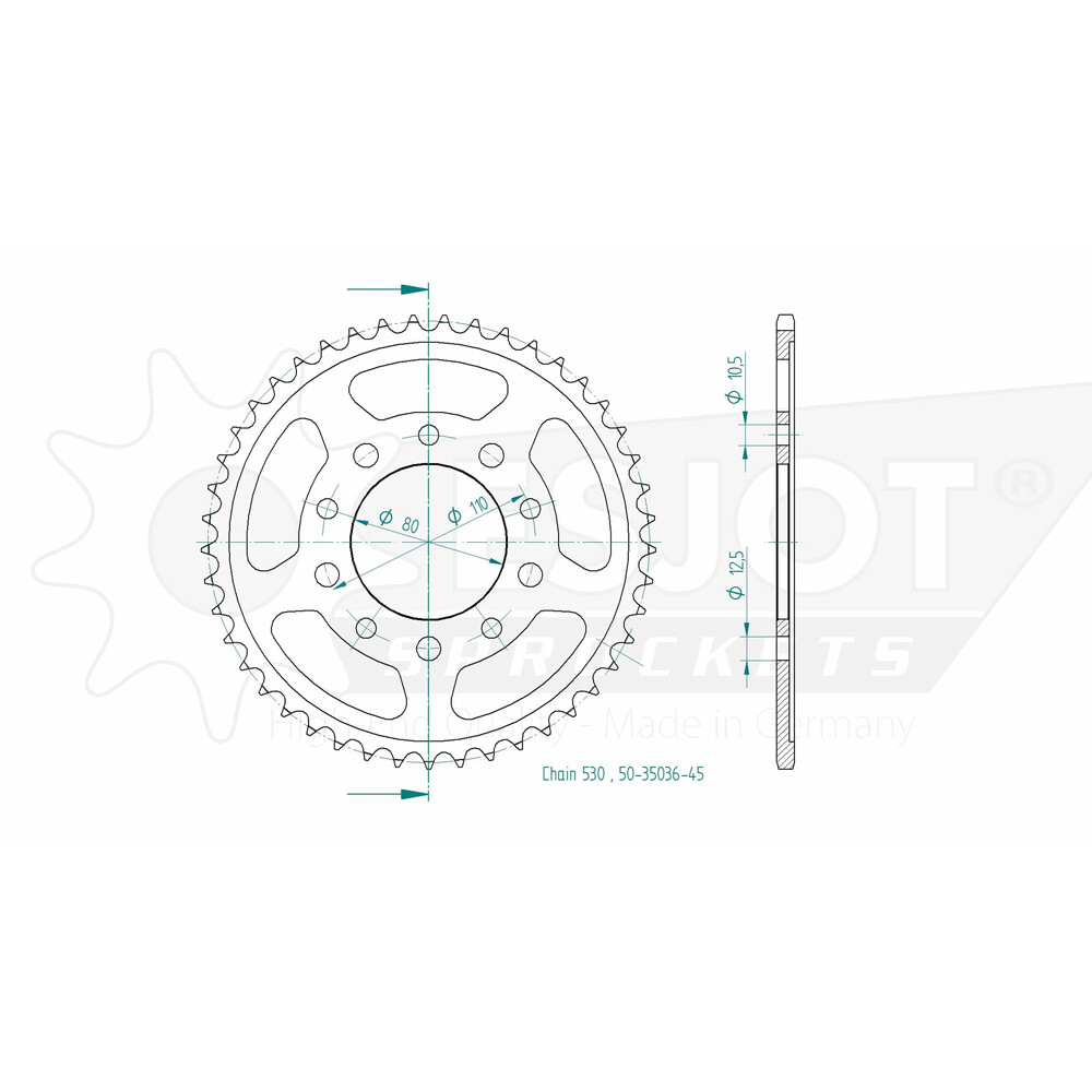 Sprocket Rear 530-45T Steel for HONDA CB 1100 R 1981 1982 1983 | eBay ...