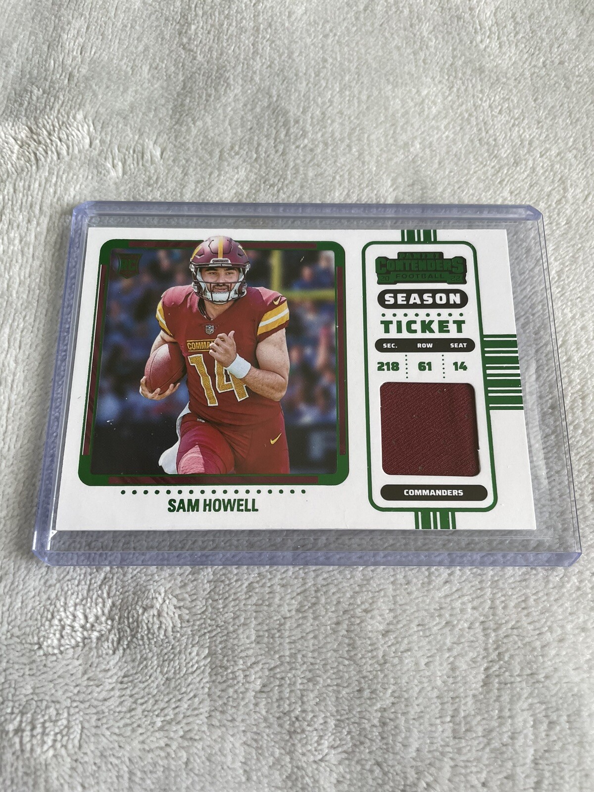 Sam Howell Rookie Patch Variation RC 2022 Panini Contenders #RSV-SHO ...