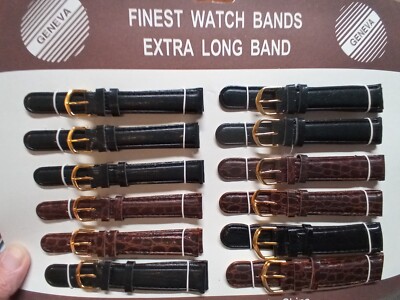 Lot of 12 Genuine Leather Finest Extra Long Bands Brown, Black Texture ...