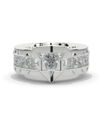 Colorless White Fancy Triangle & Square Shape Diamonds Men's Modern ...