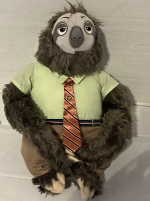 Disney Store Plush Flash the Sloth Zootopia Plush 14” Authentic Stuffed ...