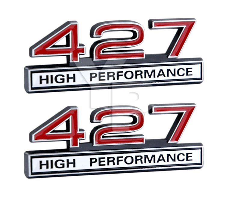 427 7.0 Liter Engine High Performance Emblems in Chrome & Red - 4" Long ...