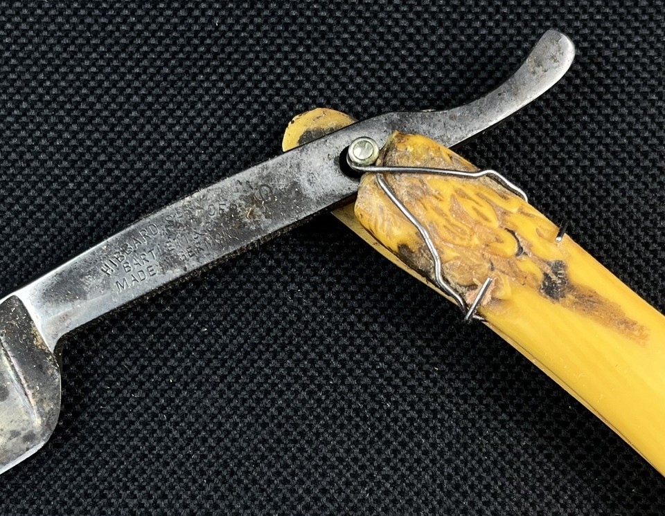 Antique Hibbard Spencer Bartlett Eagle Claw Celluloid Straight Razor | eBay