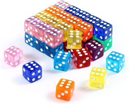 40 Pieces 19mm Dice Set 6-side Standard Game Dice Set for Board Game ...