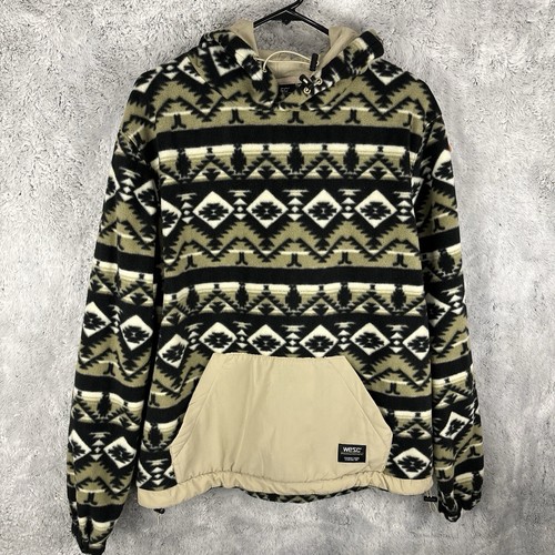 WESC Vintage Y2K Womens Medium Aztec Pullover Long Sleeve Hoodie Fleece ...