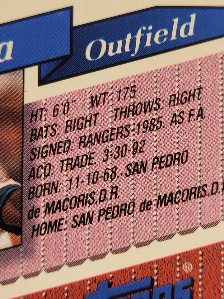 1993 Topps Sammy Sosa Error Card #156 Wrong DOB! RARE! (MINT-10) | eBay