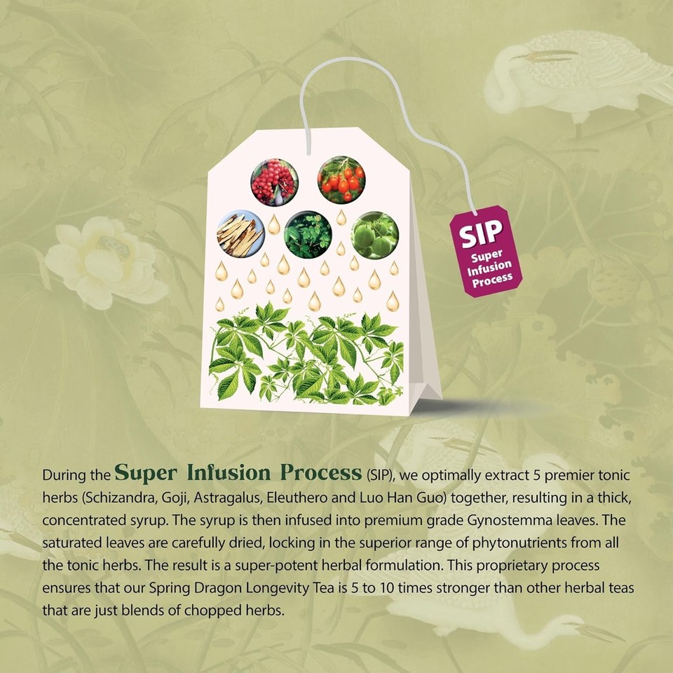 - Spring Dragon Longevity Tea - 20 Individually Wrapped Tea Bags, Makes ...
