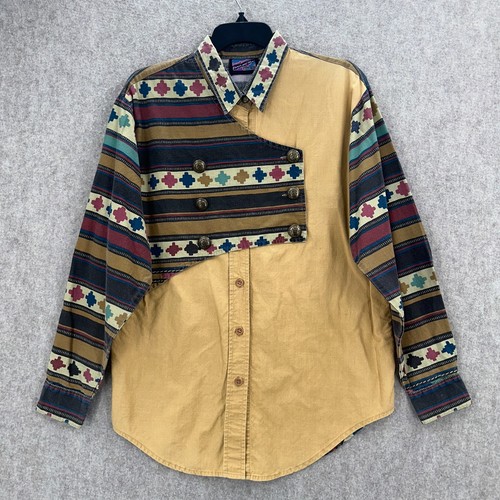 VTG Panhandle Slim Western Shirt Womens LARGE Southwestern Rodeo Aztec ...