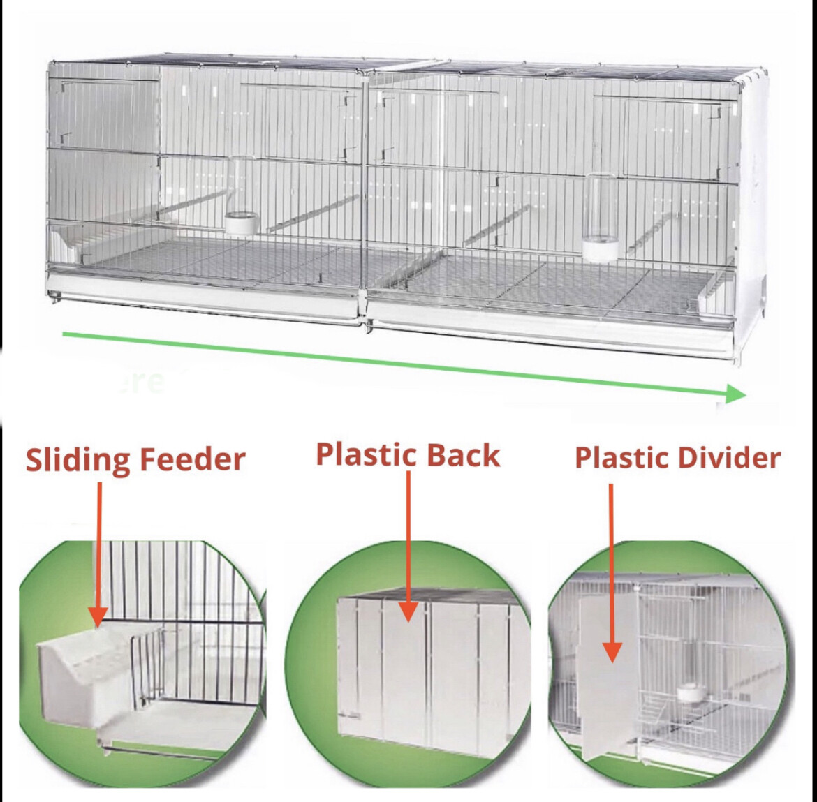 2GR Plastic Italian Double Breeding Cage & Divider - Budgie, Canary ...