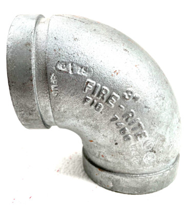 Gruvlok Fire-Rite Style 7450 3" Galvanized 90-Degree Elbow Grooved Pipe ...