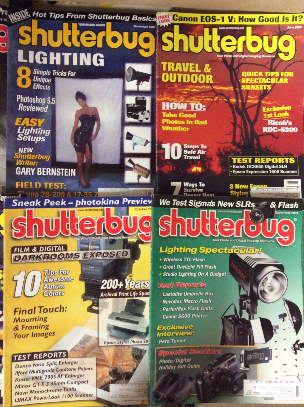 Lot of 8 Shutterbug Magazine Photography June 1999-May 2002 | eBay