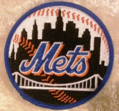 NY New York Mets Black 3.5" Iron /Sew On Embroidered Patch~ Free ...