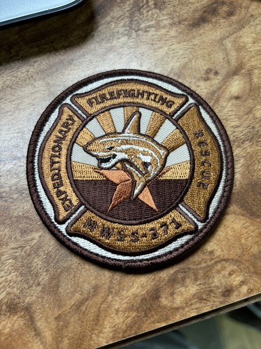 MWSS 371 ARFF Fire PATCH VELKRO RARE SQUADRON OEF Afghanistan Vtg USMC ...