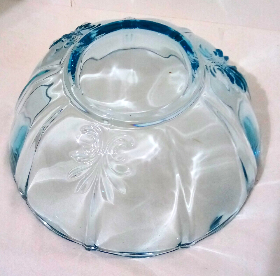 Fostoria Azure Blue Baroque 10" Deep Round Bowl RARE 2000 | eBay