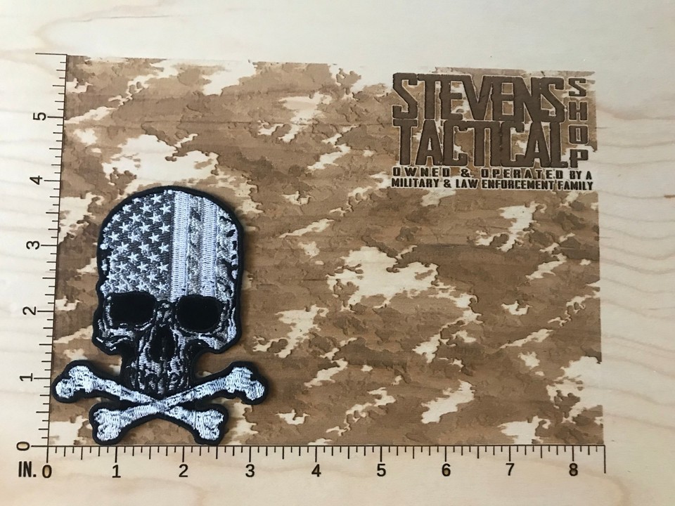 Subdued American Flag Skull & Cross Bones Patch | eBay