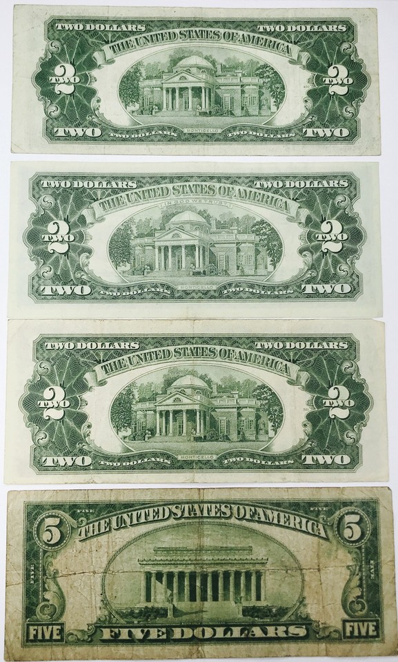 4 PIECE UNITED STATES NOTE LOT! BEYOND COOL SMALL NOTE COLLECTOR SET ...