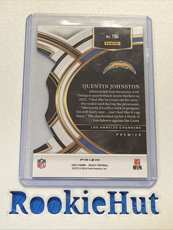 QUENTIN JOHNSON 2023 Select Prizm Silver Premier Die Cut RC #196 ...
