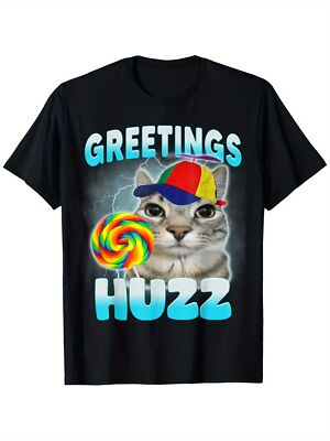 Greetings Huzz Funny Gen Z Gen Alpha Slang Meme T-Shirt - Casual Crew ...