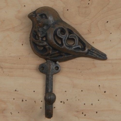 Cast Iron Bird Wall Hook Bath Garden Decor Key Holder Coat Clothing ...