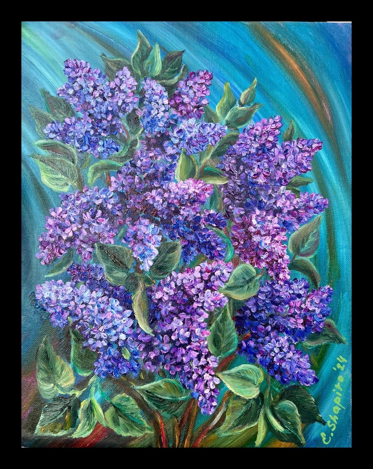 Original Oil Painting Purple Lilac Flower Wall Art Still Life 11x14 ...