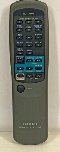 Aiwa RC-7AS06 Music System Remote Control - Cleaned & Tested FREE ...