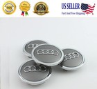 Set(4pcs) Audi 69MM Gray Chrome Wheel Rim Center Hub Caps Replacement ...