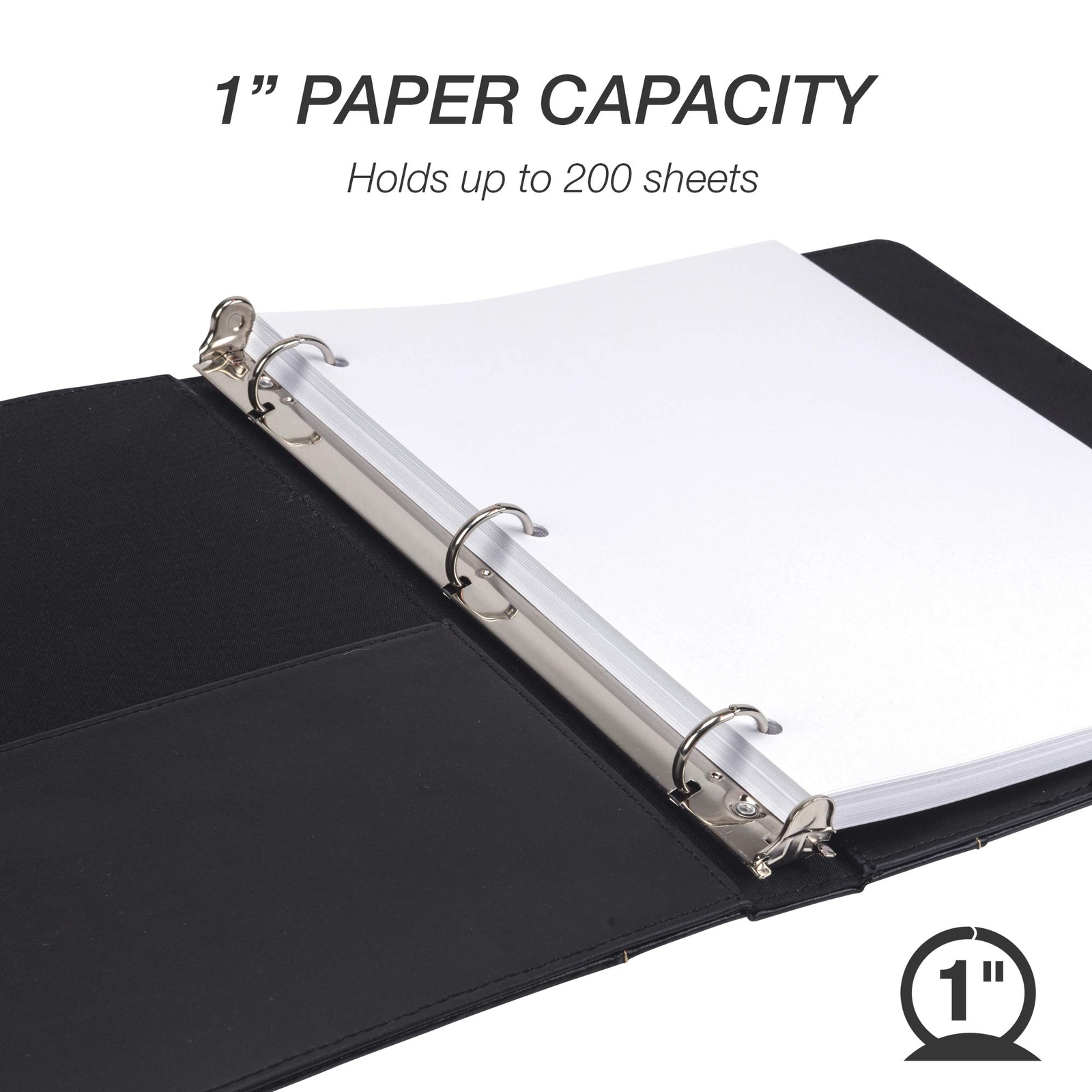 Samsill Contrast Stitch Professional Leather 3 Ring Binder Holds 200 ...