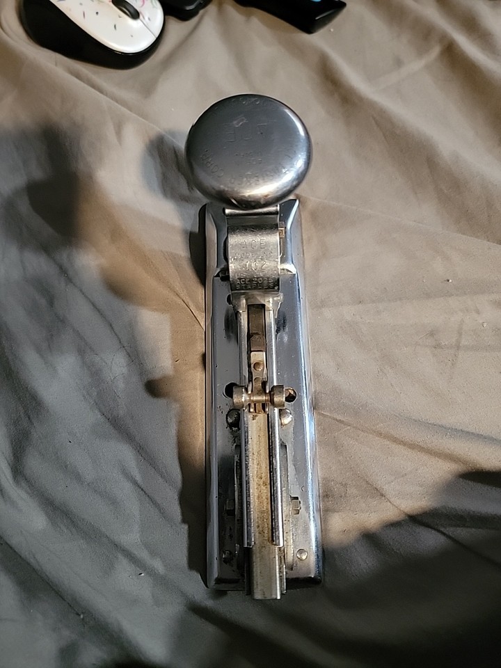 Vintage ACE Fastener Co. Model 102 Stapler, Desktop Office Tool, Made ...