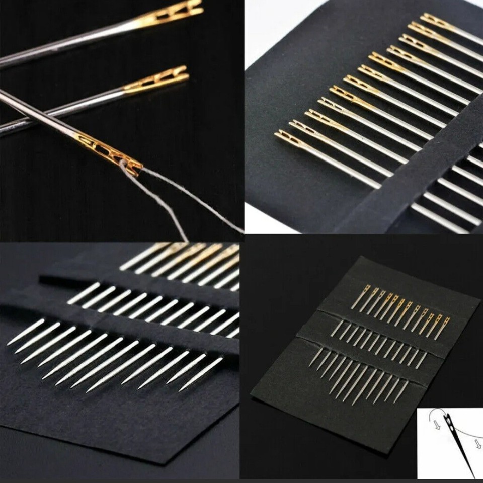 48 Piece Self Threading Needle Set Assorted Needles Home Sewing Kit ...