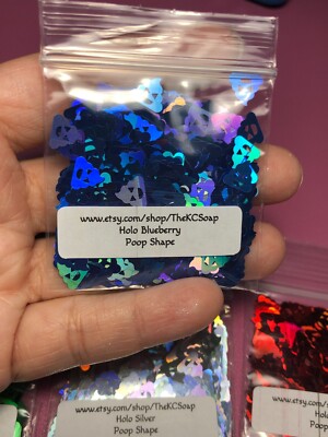 5G Holographic Navy Blue Poop Shape nail acrylic gel craft US Seller | eBay