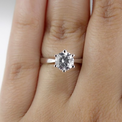 1/2 CT Solitaire Diamond Engagement Ring Round Cut E/VS2 950 Platinum ...