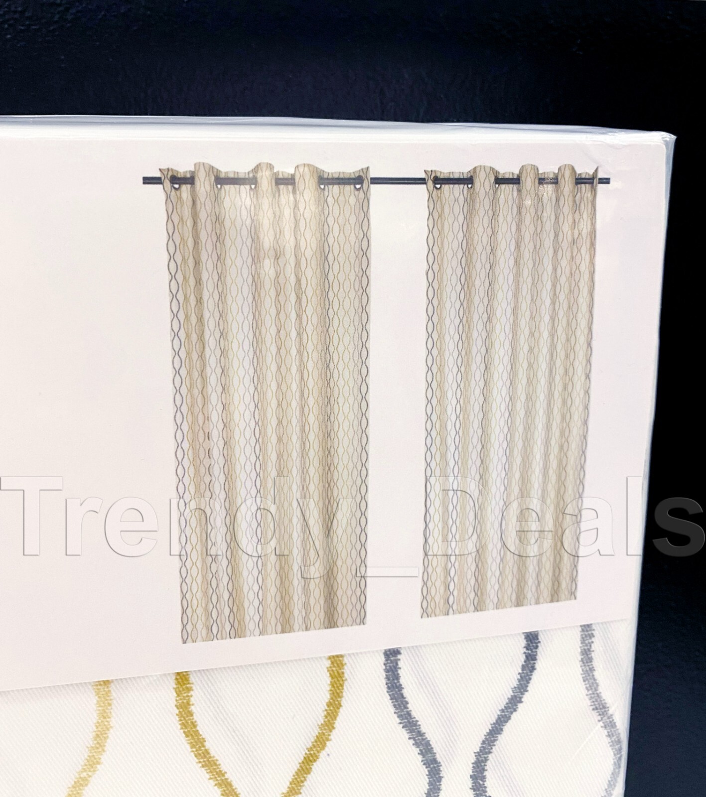 Ikea HENNY RAND Curtains 2 Panels (1 pair) 57" x 98" Geometric White ...
