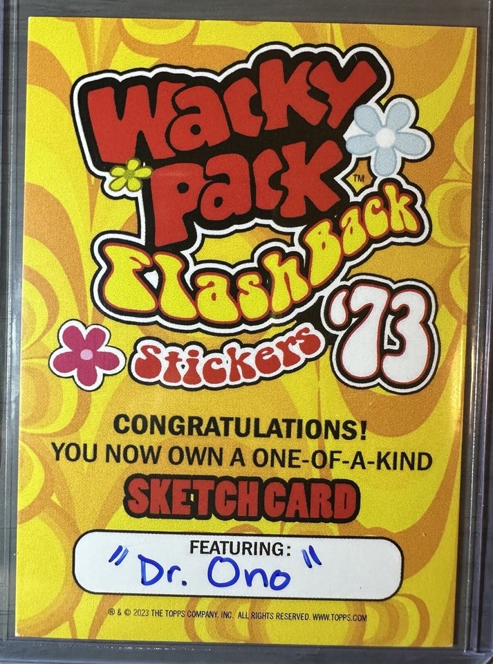 2023 WACKY PACKAGES FLASHBACKS 1973 SKETCH CARD DR. ONO by YOGA DEMON ...