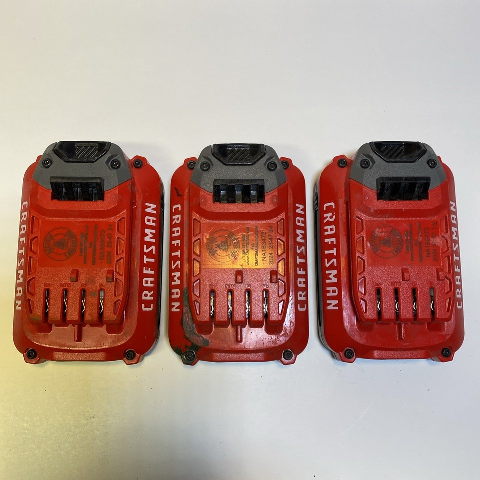 Craftsman CMCB124 4.0A V20 Dual-Port Battery Charger & (3) CMCB2011 ...