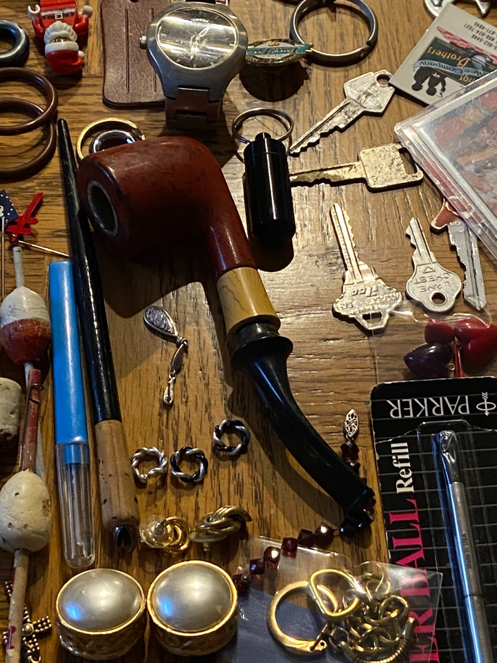 Junk Drawer Lot Vintage Random Stuff! Sports cards, watches, keys ...