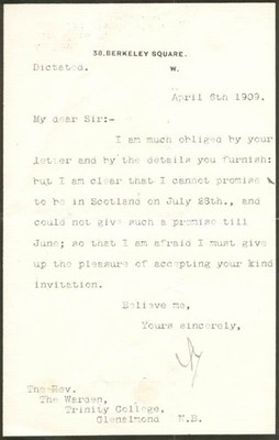 ARCHIBALD P. "5TH EARL OF ROSEBERY" PRIMROSE (GREAT BRITAIN) - LETTER ...