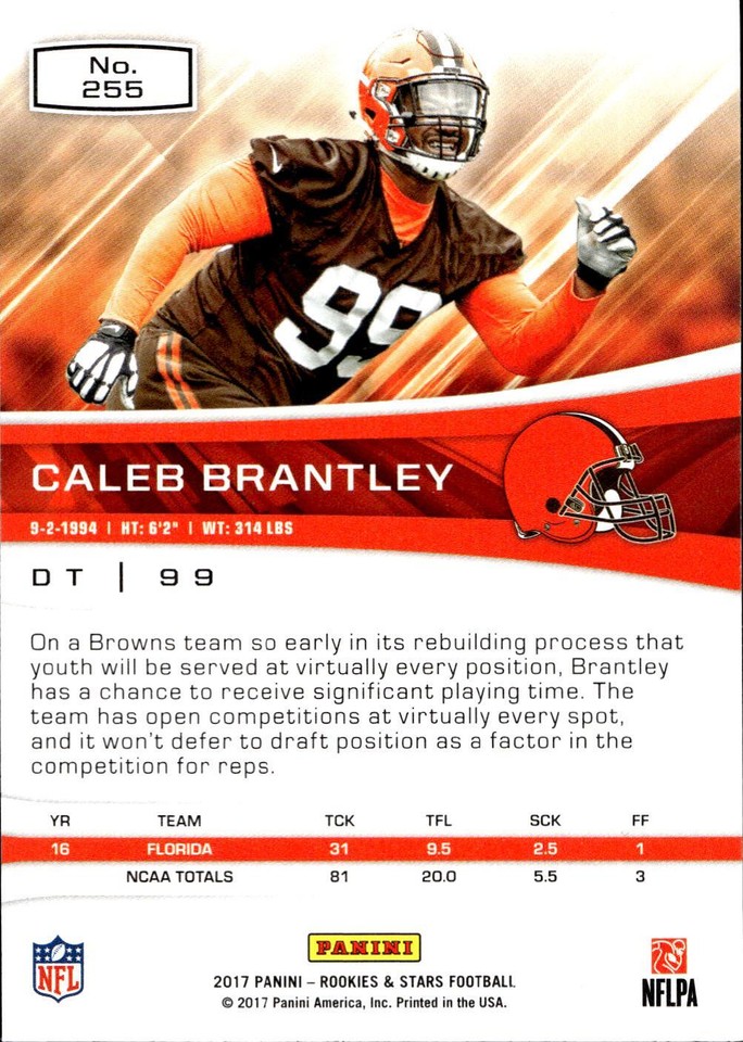 2017 Panini Rookies & Stars #255 Caleb Brantley | eBay