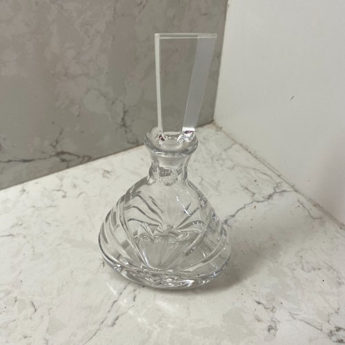 Vintage Leaf Shape Clear Crystal Glass Perfume Bottle with Long Stopper ...