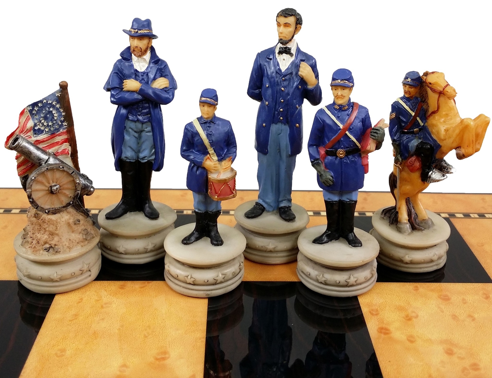 US Generals Civil War Set of Chess Men Pieces Hand Painted - No Board ...