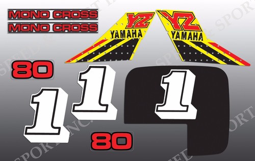 YAMAHA 84 1984 YZ80 YZ 80 WICKED TOUGH VERSION DECALS GRAPHICS KIT LIKE ...