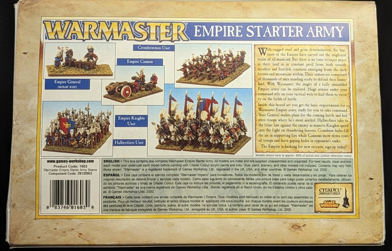 Warmaster Empire Starter Army OOP Games Workshop 10mm Fantasy for sale ...