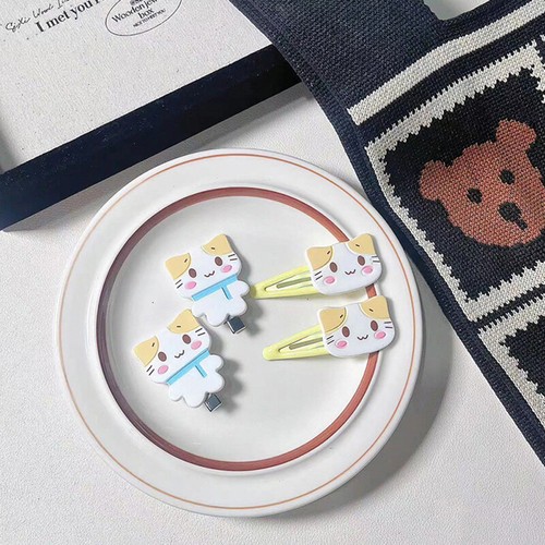 2PCS Cartoon Cat Hair Clip Kawaii Hairpin Sweet BB Clips Cute Animal ...
