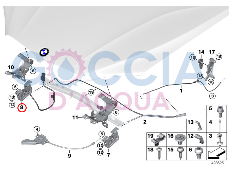 Genuine BMW X5 X6 F15 M F85 F16 M F86 Latch Hood With Switch Right ...