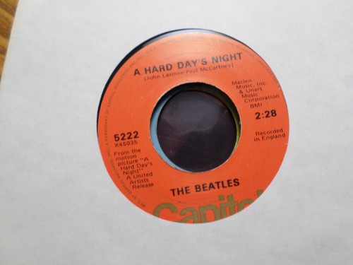 CAPITOL RED 45 RECORD/THE BEATLES/I SHOULD HAVE KNOWN BETTER/A HARD DAY ...