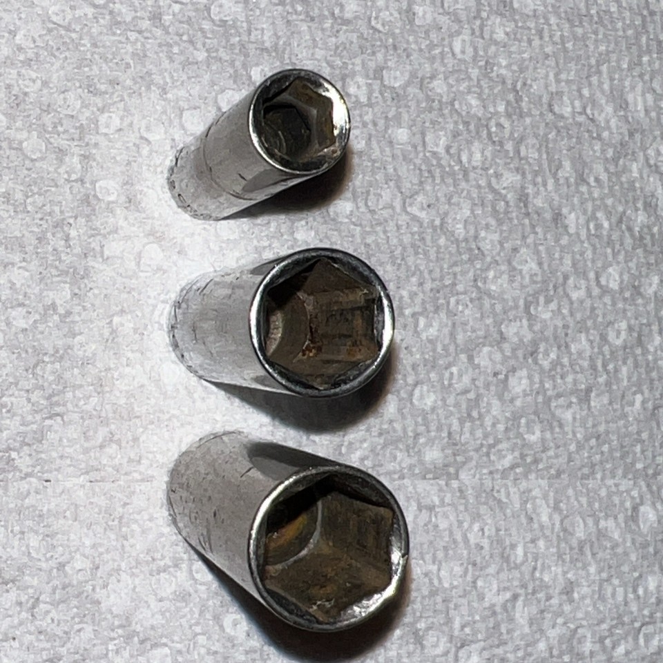 Lot of 3 CRAFTSMAN 1/4" DRIVE 6 Point DEEP SOCKETS--G--Inverted Made in ...